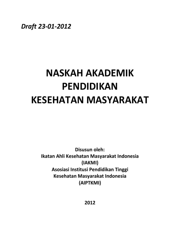 Final Draf Naskah Akademik Kesmas PDF | PDF