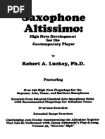 Tenor Sax Altissimo Finger Chart | PDF