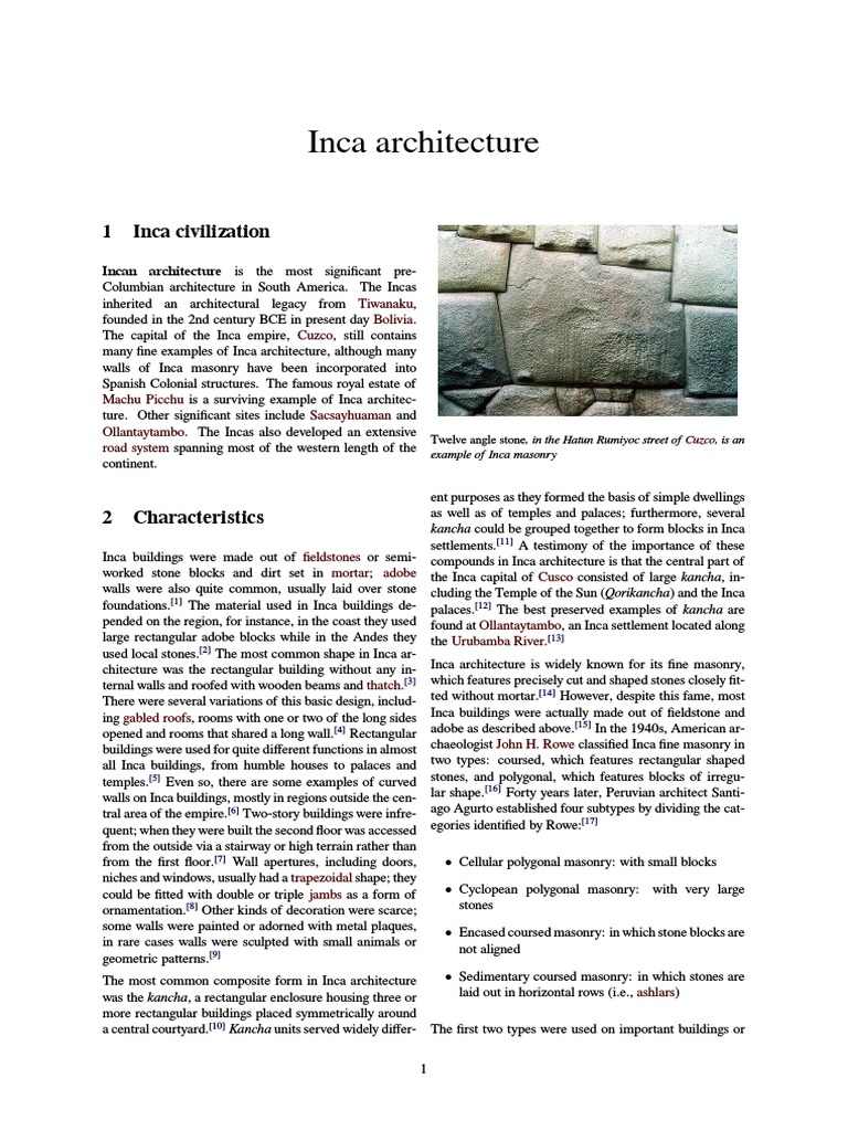 Inca Architecture | PDF | Peru | Architectural Design
