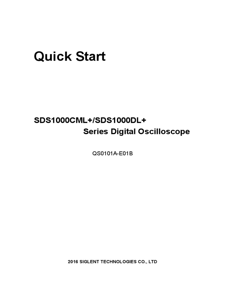 Quick Start: SDS1000CML+/SDS1000DL+ Series Digital Oscilloscope | PDF | Menu (Computing ...