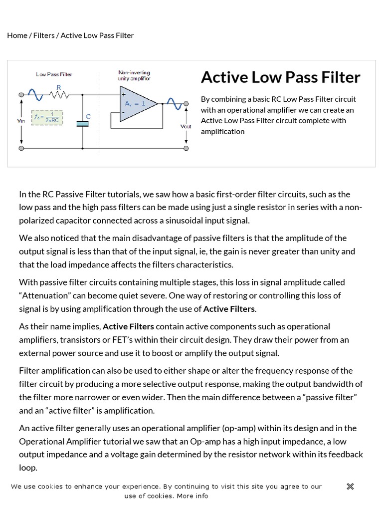 Home / Filters / Active Low Pass Filter | PDF | Electronic Filter | Low ...