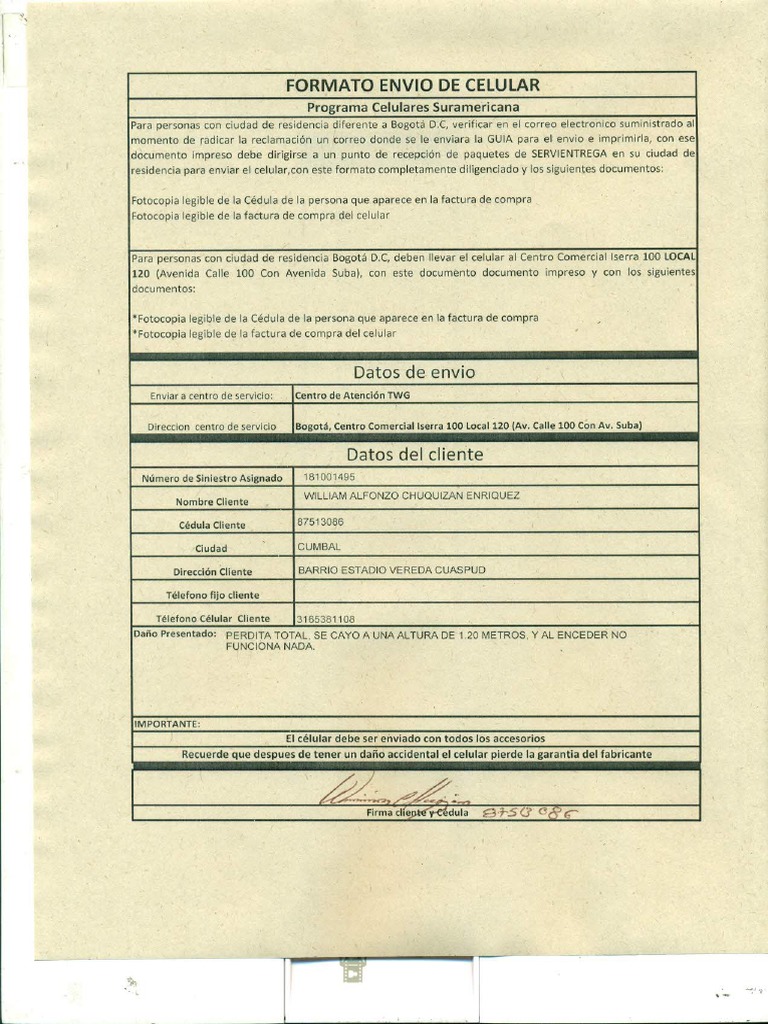 Formato de Envio | PDF