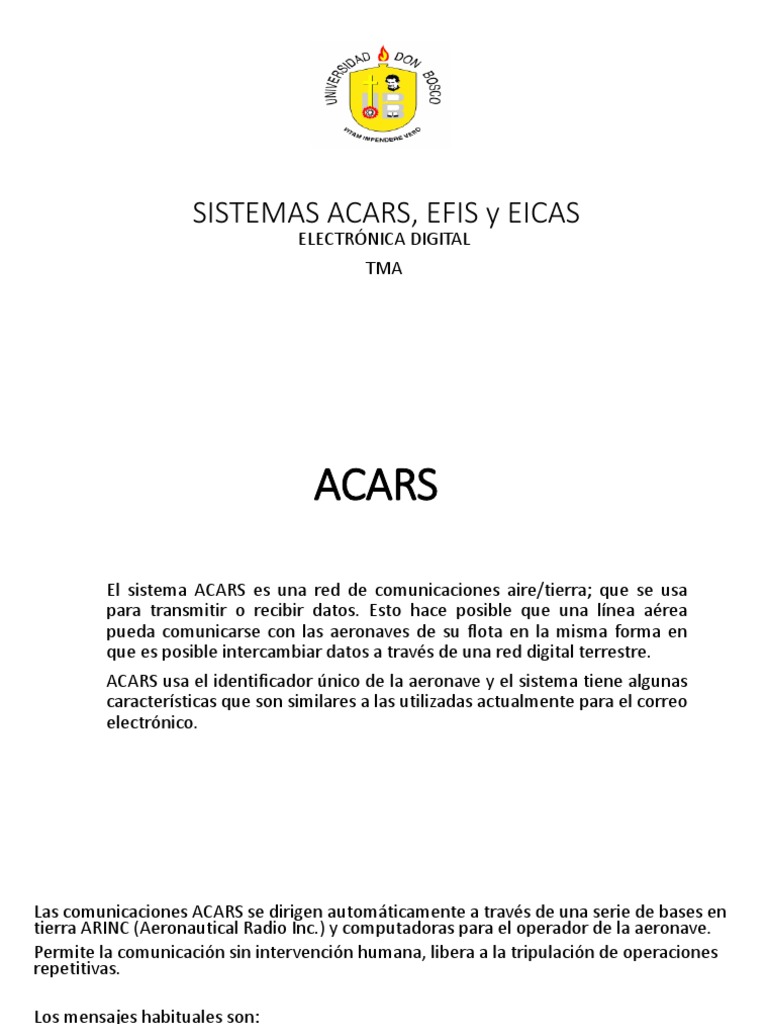 SISTEMAS ACARS, EFIS y EICAS | PDF | Aviación | Aeronave