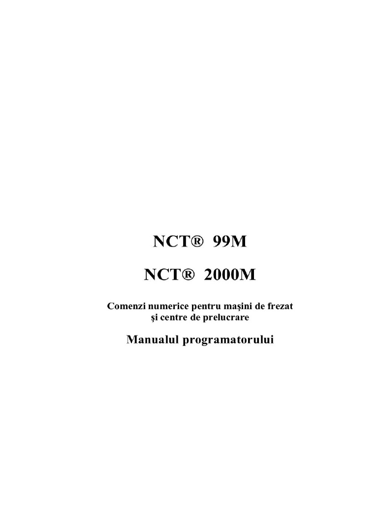Manual Cod G Programare CNC Freza Mitica Vlad Fanuc | PDF