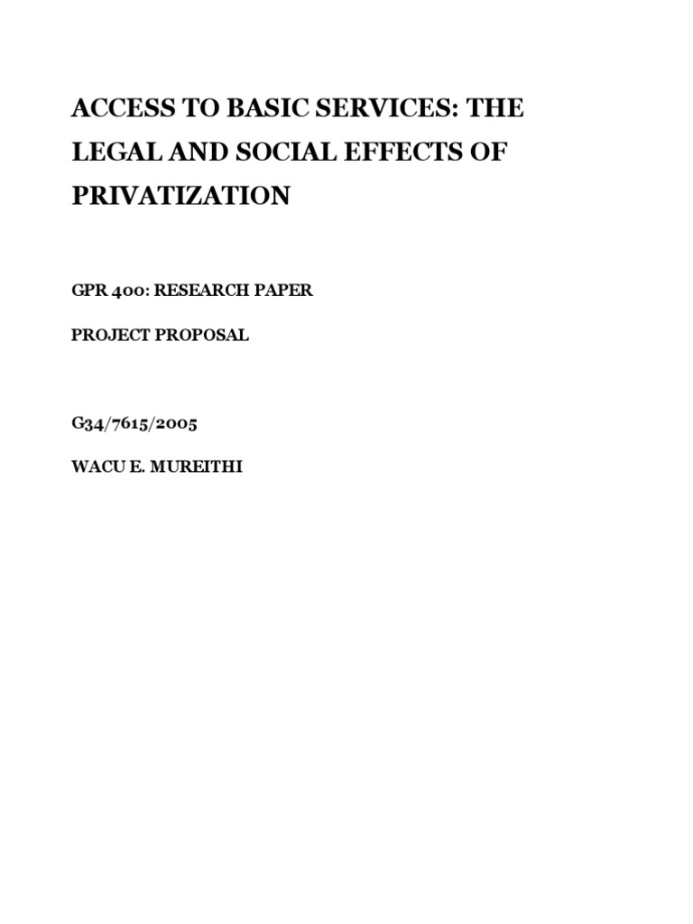 Impact of Privatization on Basic Services | PDF | Privatization | Human ...