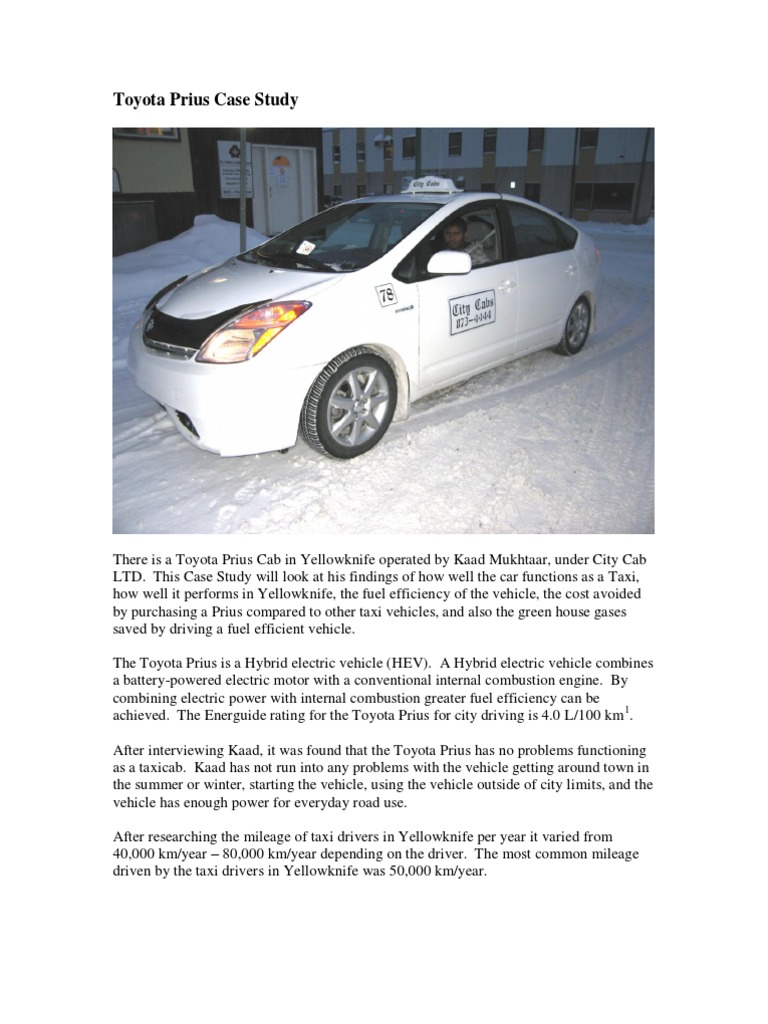 Toyota Prius Case Study | PDF | Taxicab | Fuel Economy In Automobiles