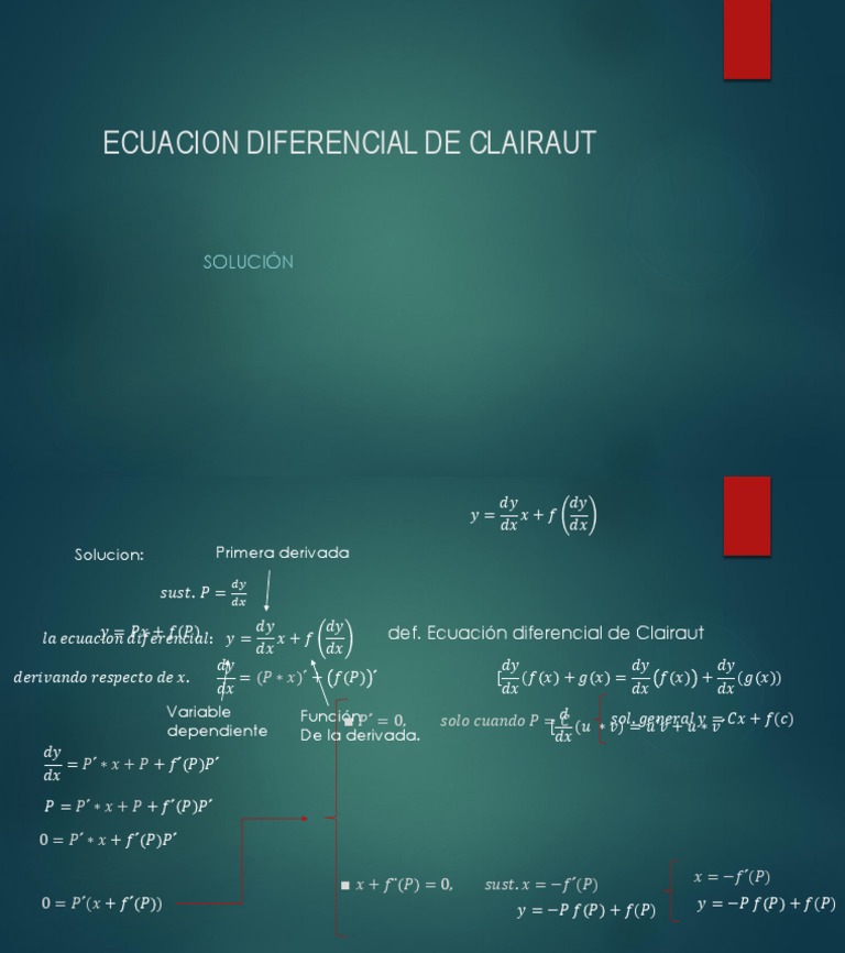 Guia10. Ecuación Diferencial de Clairaut | PDF | Física teórica | Ecuaciones