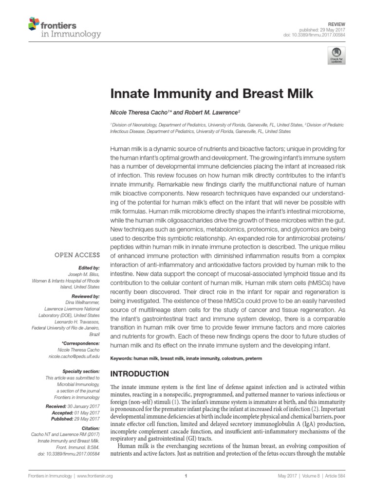 Innate Immunity and Breast Milk | PDF | Breast Milk | Immune System