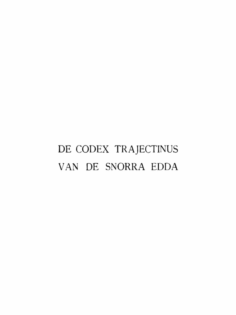 De Codex Trajectinus Van de Snorra Edda | PDF