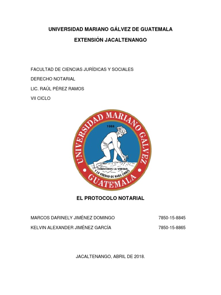Protocolo Notarial en Guatemala | PDF | Estado (política) | Información ...