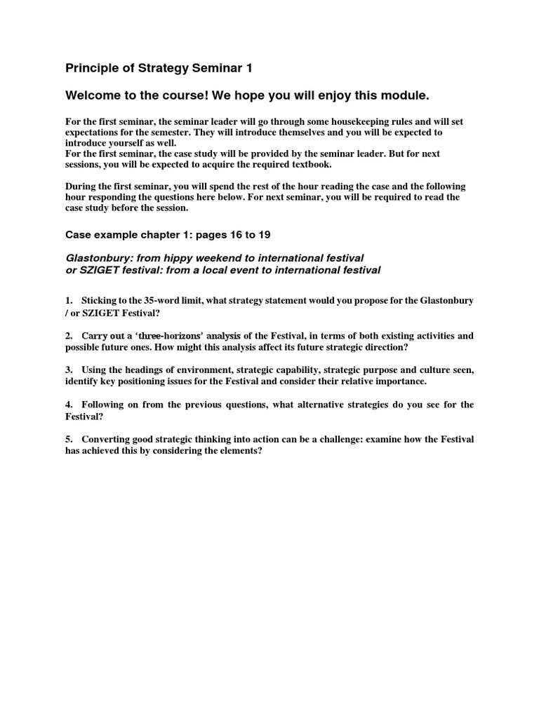 Seminar 1 Case Study Preparation - METU | PDF | Career & Growth | Business