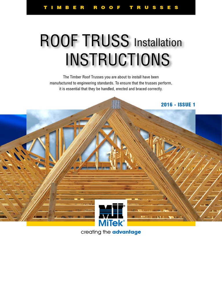 Roof Truss Installation Instructions | Truss | Framing (Construction)