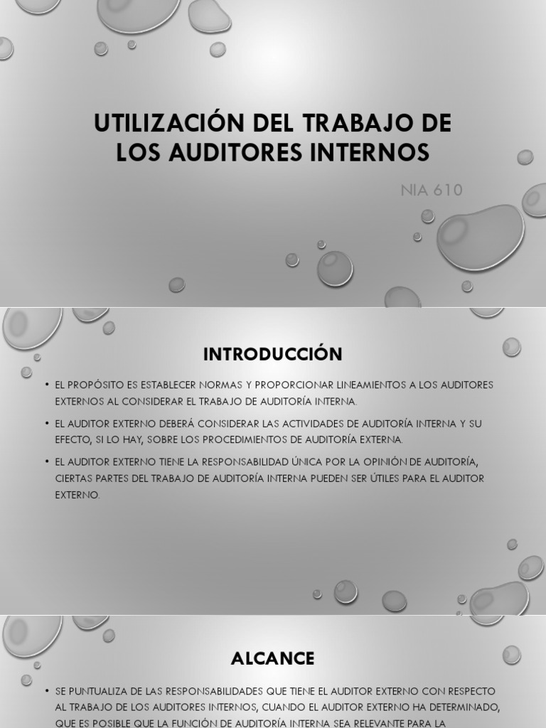 Nia 610 | PDF | Contralor | Auditoría