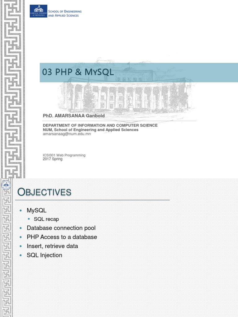 PHP Mysql | PDF | My Sql | Databases PHP Mysql | PDF | My Sql | Databases
