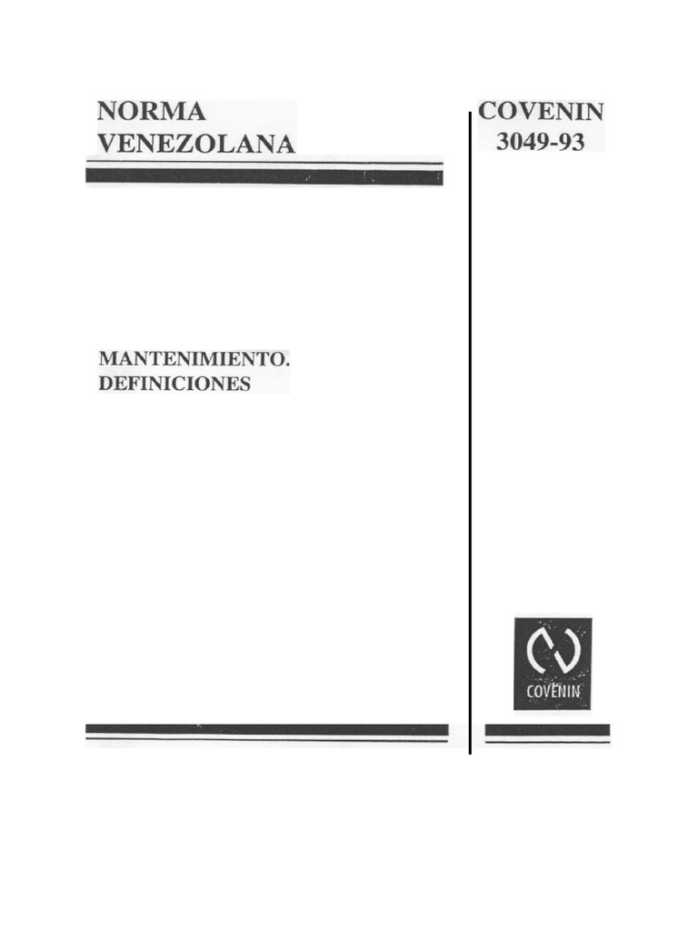 Covenin 3049-93 | PDF | Probabilidad | Calidad (comercial)