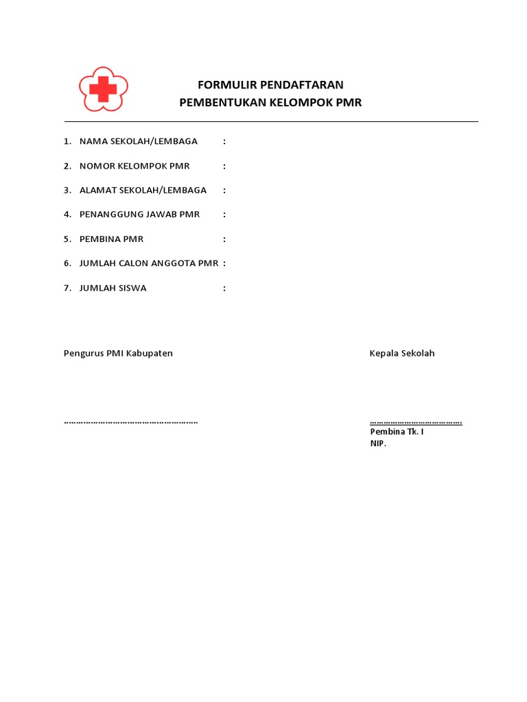 Formulir Pendaftaran PMR 1 | PDF