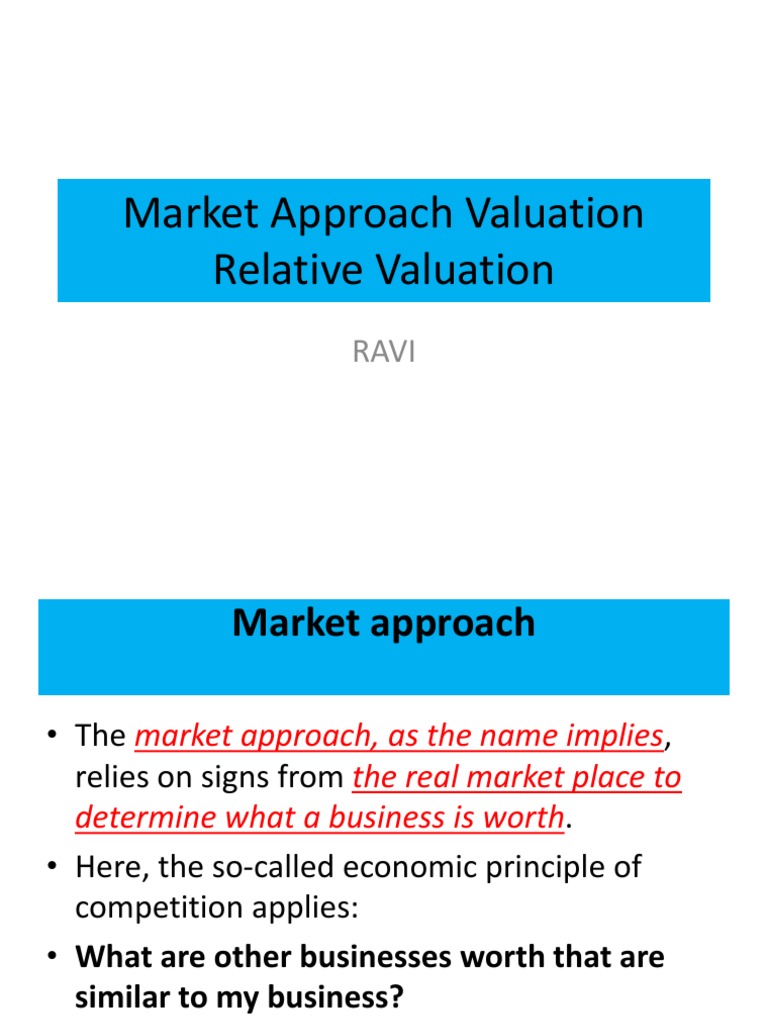 Market Approach Valuation - Intro | PDF | Valuation (Finance) | Value ...