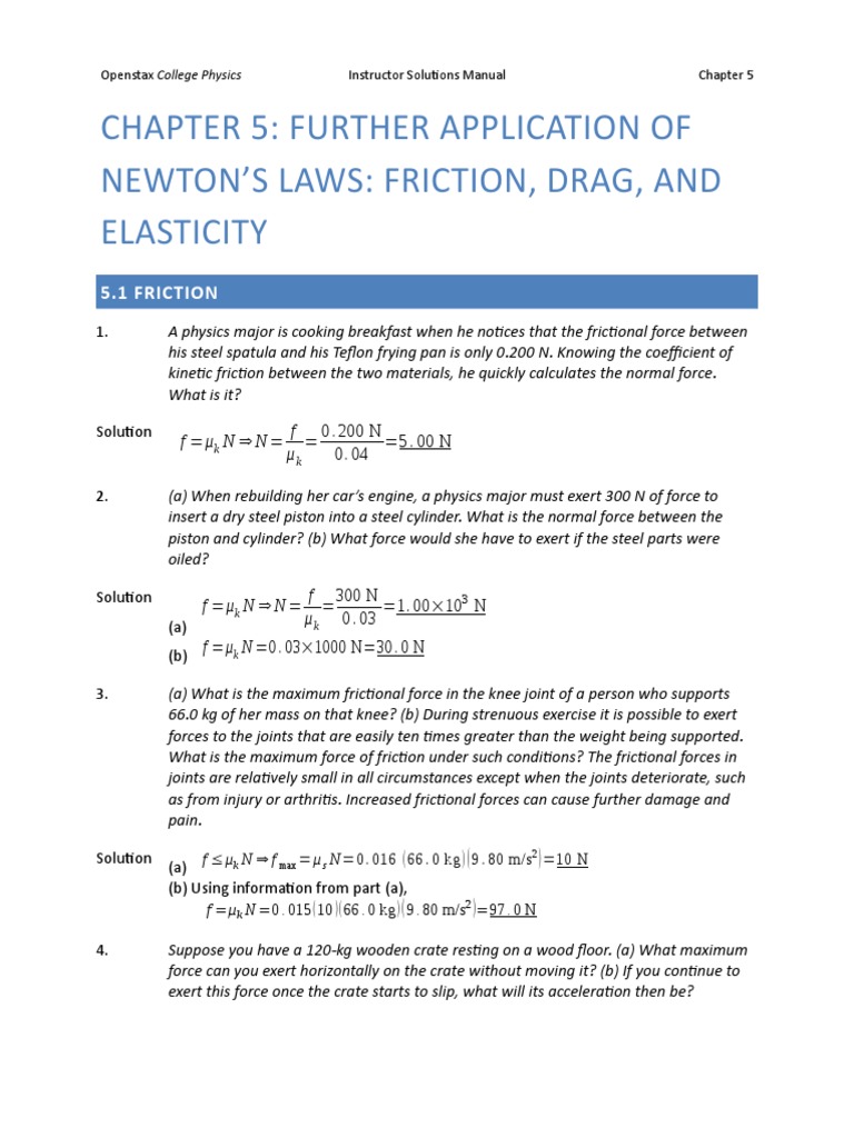 Phys CH5 | PDF | Drag (Physics) | Friction