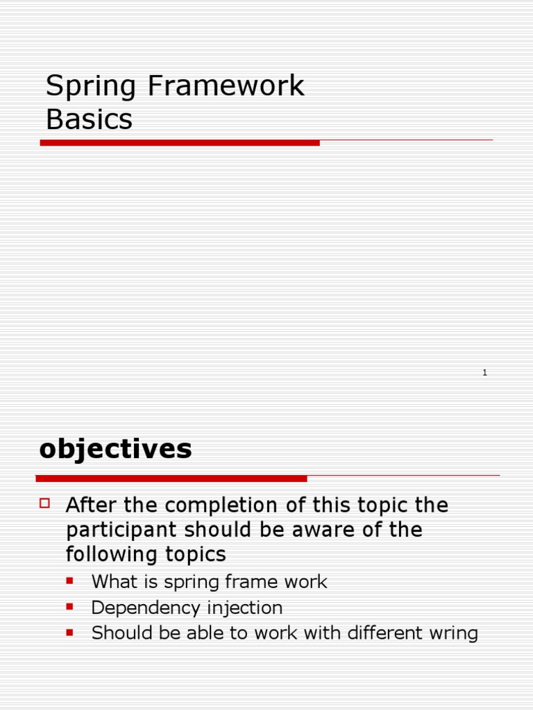 Spring Basics 1 | PDF | Spring Framework | Technology Development
