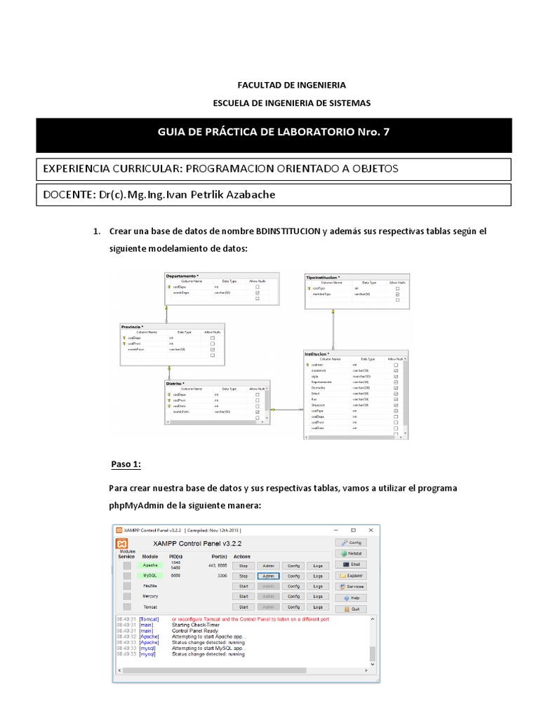 Guia de Laboratorio 07 Estructura de Datos Unfv | PDF | Java (lenguaje de programación) | Tabla ...