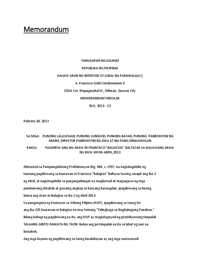 Addenda, Memorandum at Katitikan NG Pulong | PDF