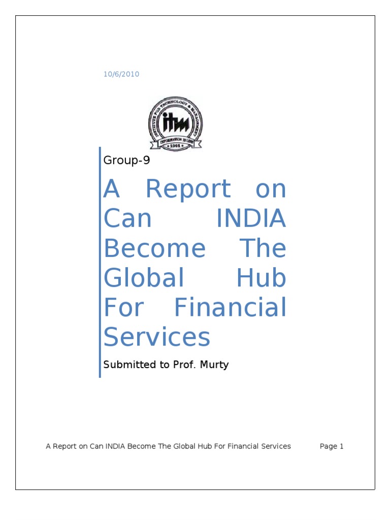 India's Potential to Become a Global Financial Services Hub: An ...