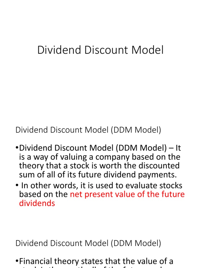 Dividend Discount Model | PDF | Discounting | Present Value