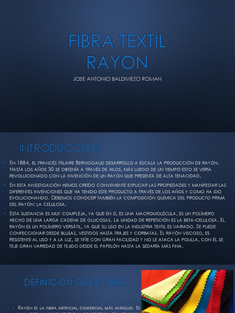 Fibra Textil Rayon | PDF | Seda | Materiales de construcción