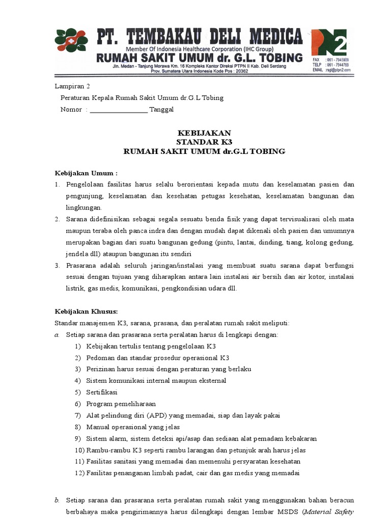 Kebijakan K3 | PDF