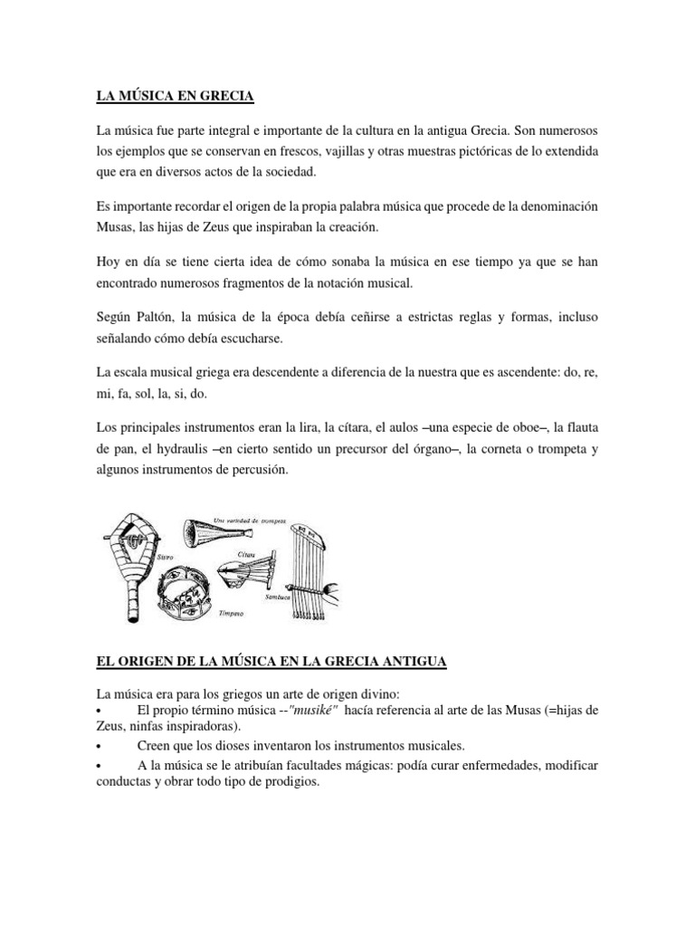 La Música en Grecia | PDF | Modo (música) | Flauta