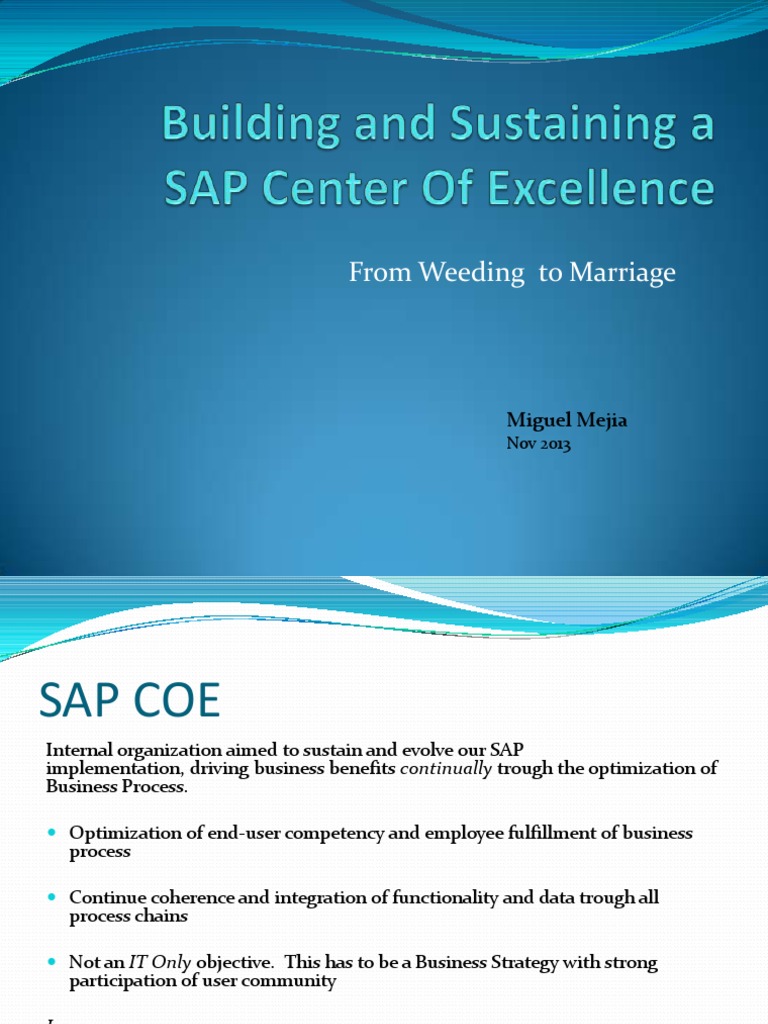 Sap Coe | PDF | Business Process | Business Process Management