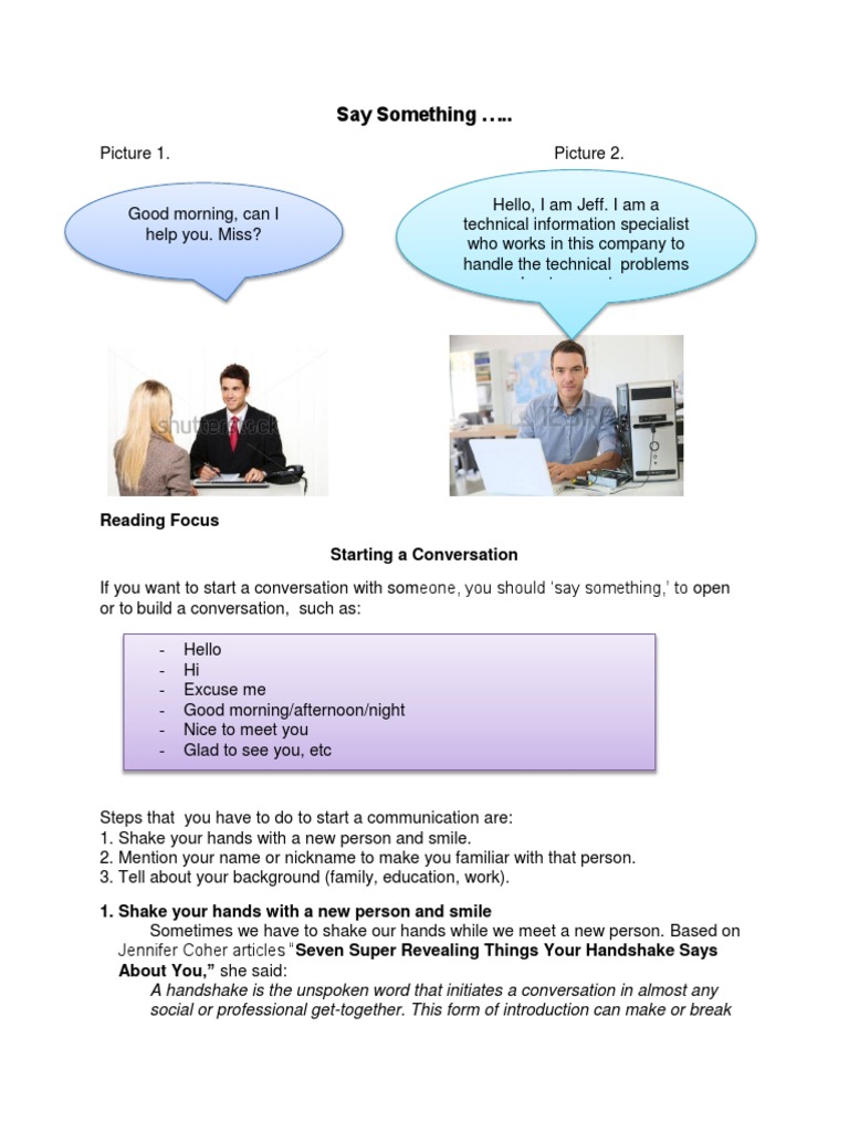 How To Start A Conversation PDF | PDF | Conversation | Body Language