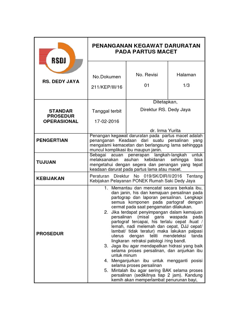PENANGANAN Partus Macet | PDF