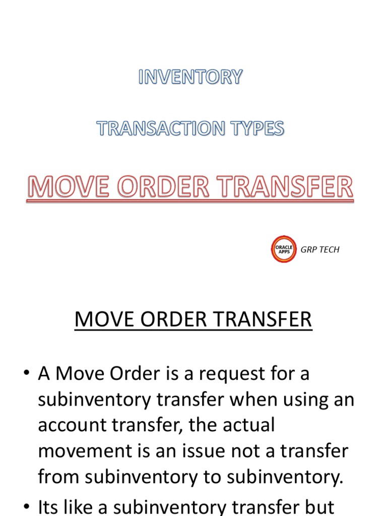 Move Order Transfer | PDF