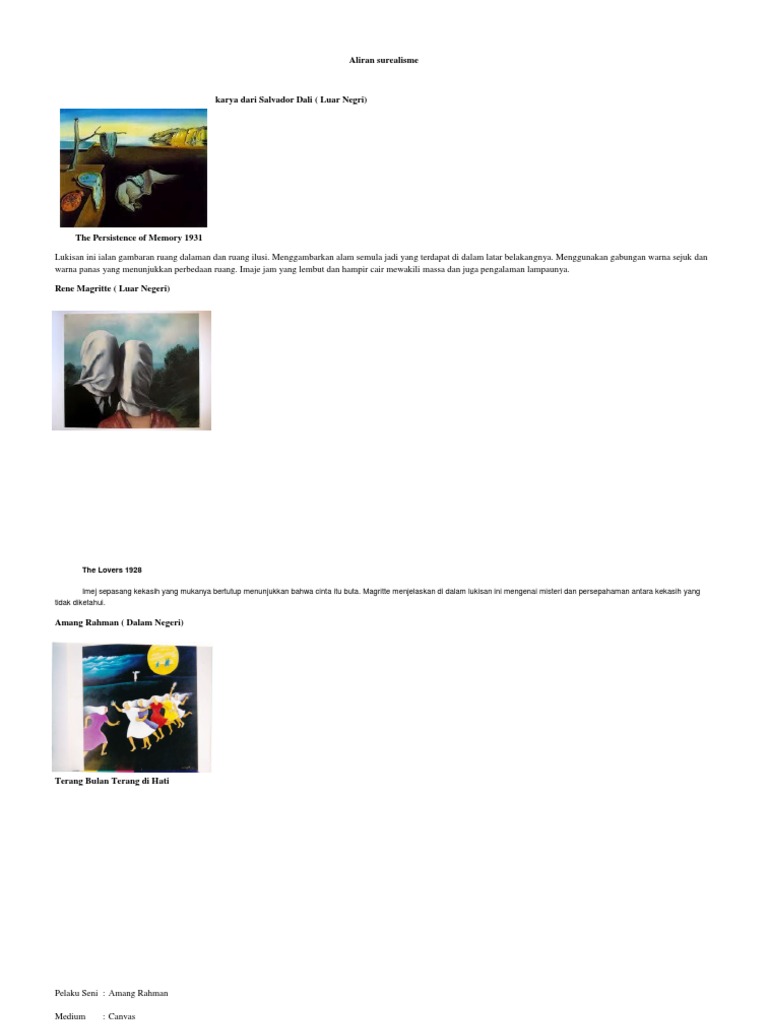 Corak Representatif Dan Surealisme | PDF