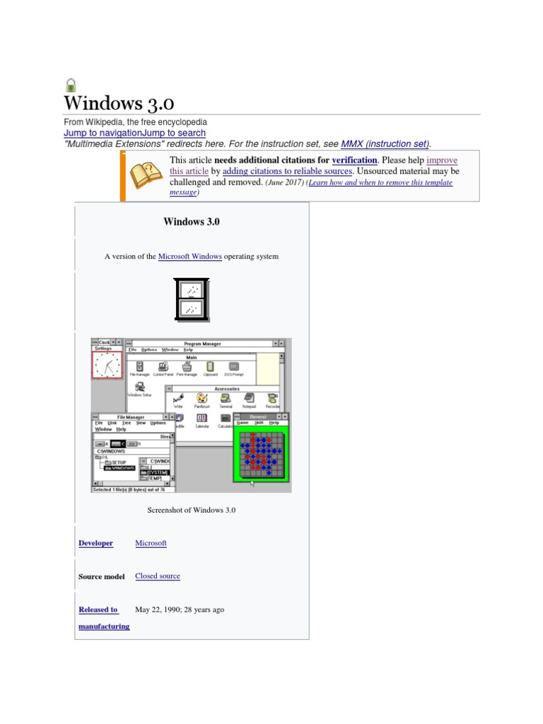 Windows 3.0 | Download Free PDF | Microsoft Windows | System Software