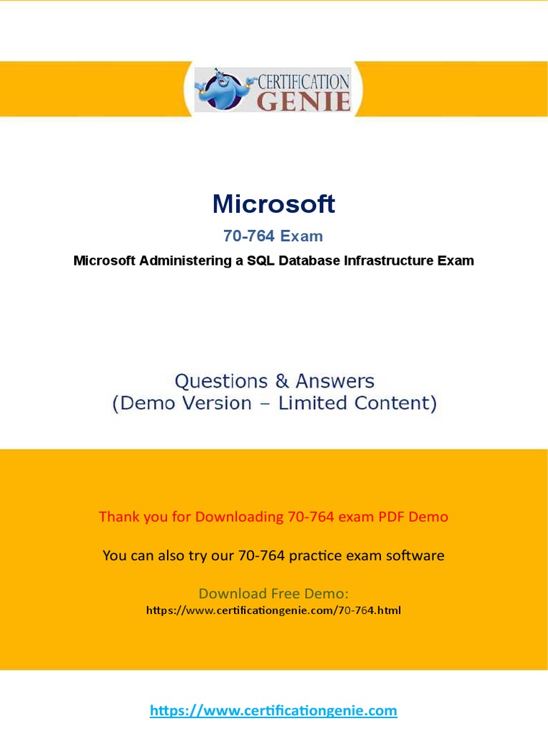 Microsoft 70-764 Microsoft Certified Professional | PDF | Microsoft Sql ...