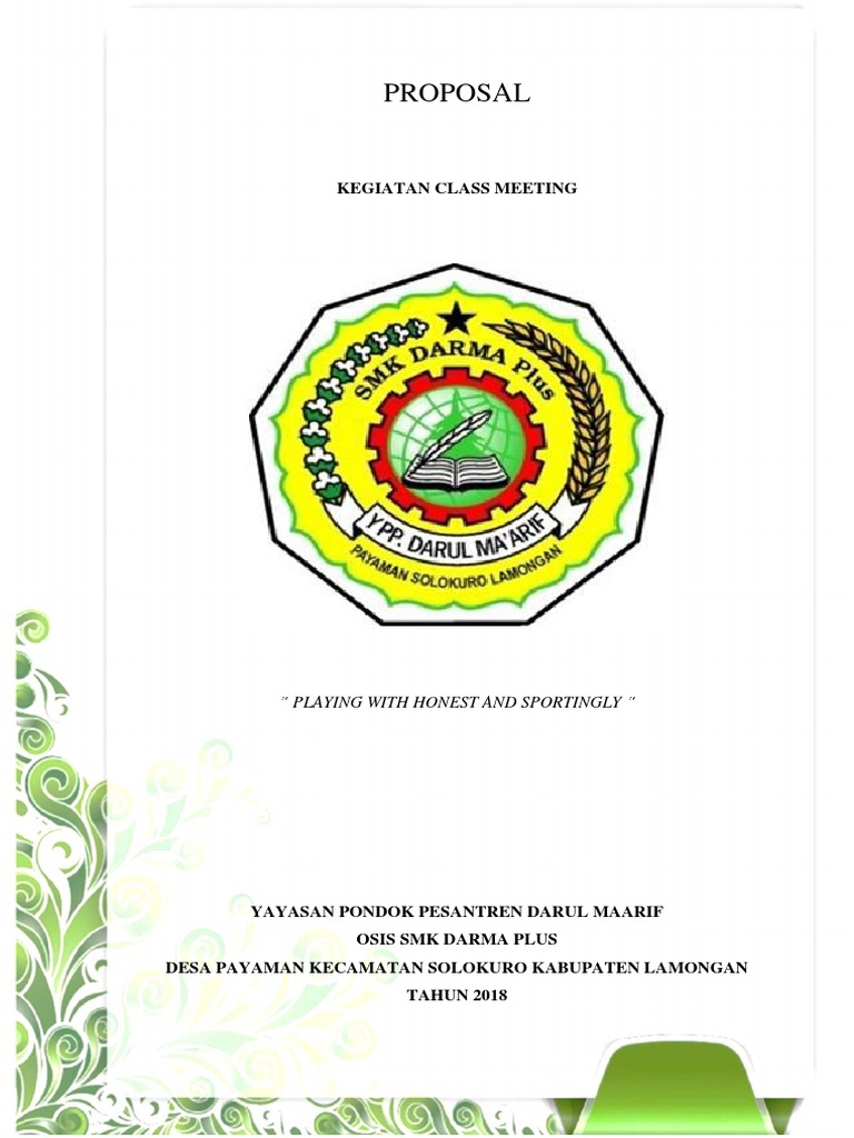 Proposal Kegiatan Class Meeting 2018 | PDF