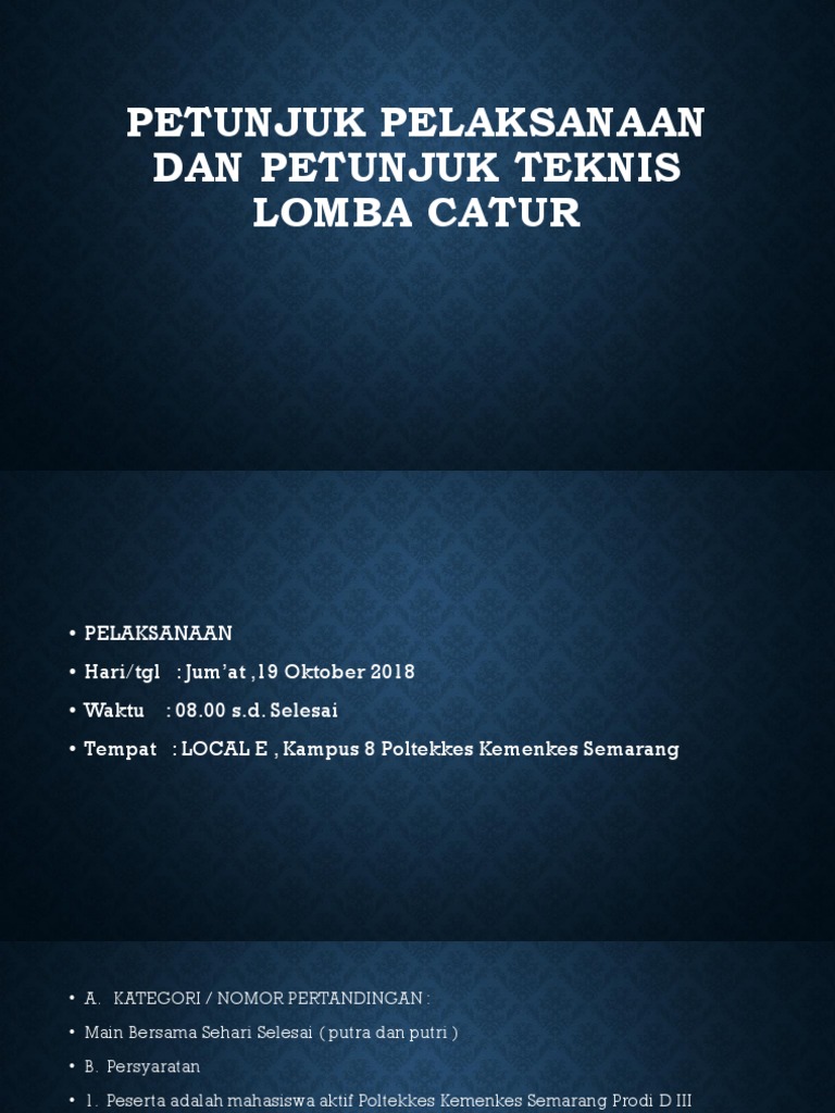 Juklak Juknis Catur | PDF