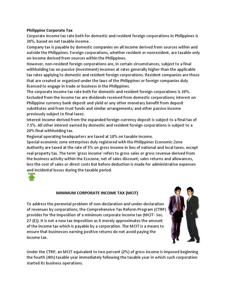 Philippine Corporate Tax | PDF | Corporate Tax | Gross Income
