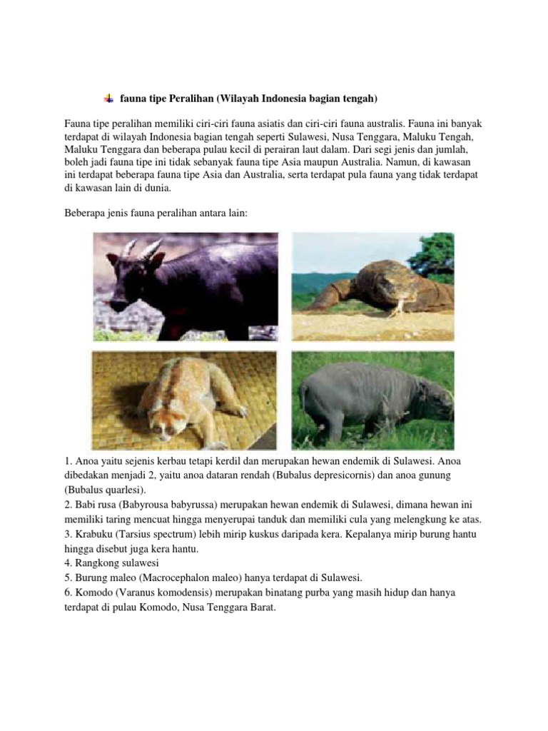 Fauna Tipe Peralihan | PDF