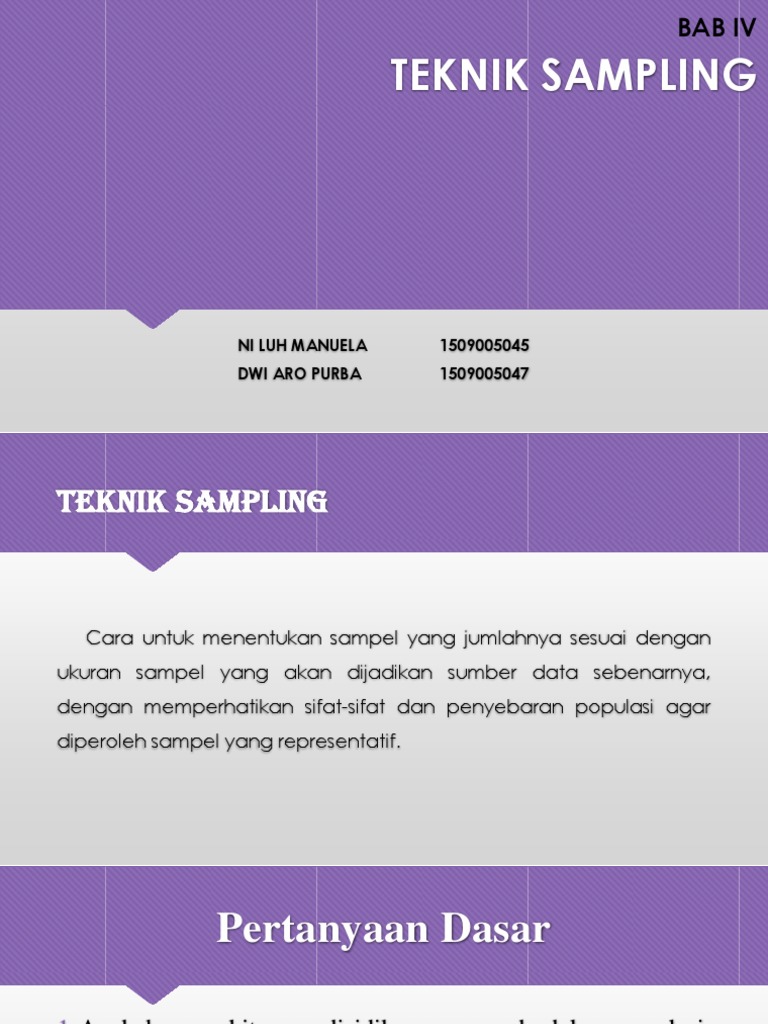 Epidemiologi Teknik Sampling | PDF