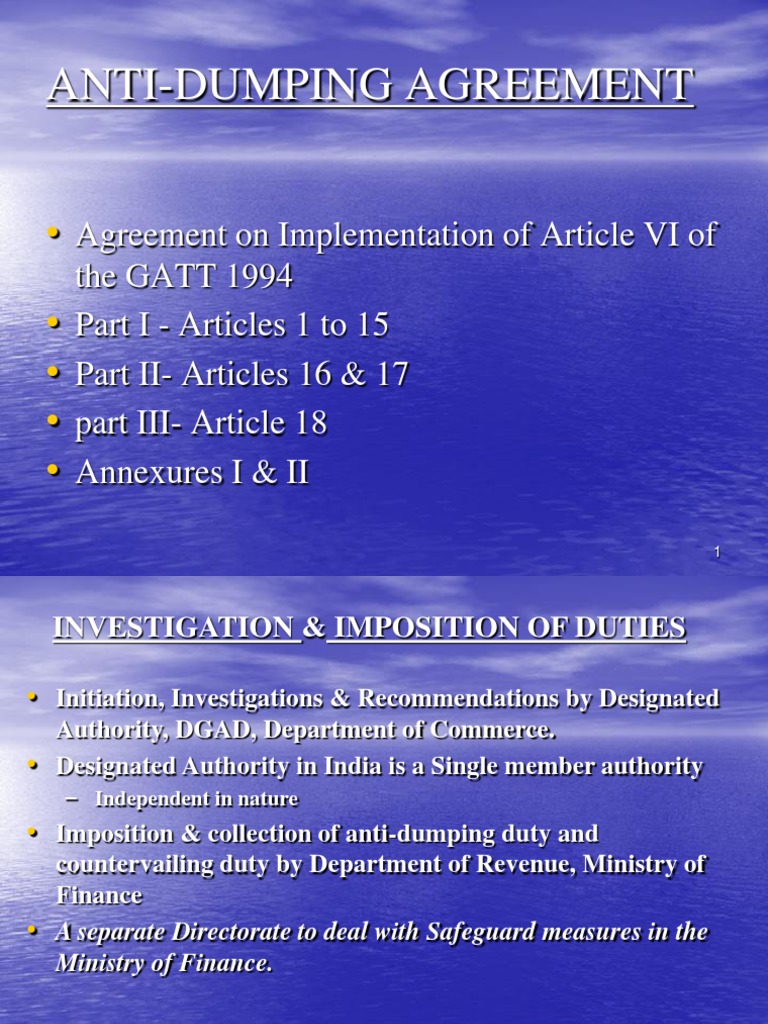 Anti Dumping | PDF | Dumping (Pricing Policy) | Business