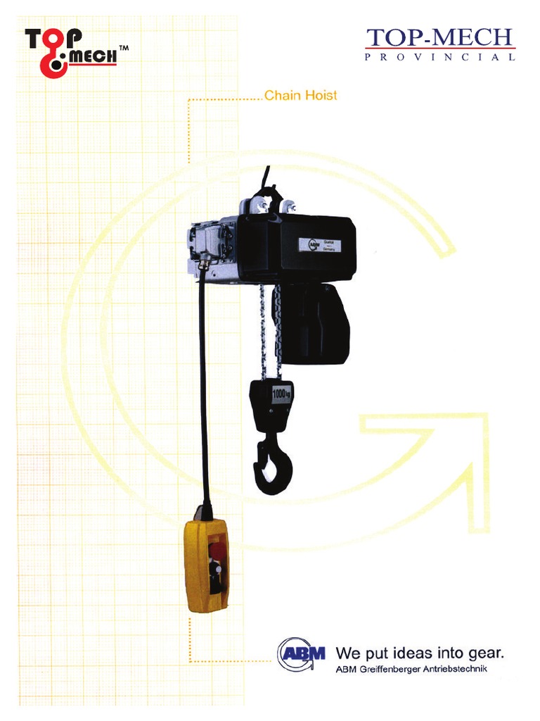 ABM Chain Hoist | PDF | Power Supply | Transmission (Mechanics)