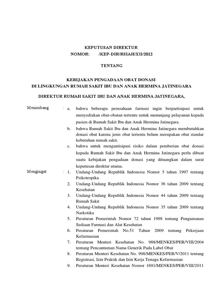 Kebijakan Pengadaan Obat Donasi | PDF | Pengembangan Diri | Kesehatan ...