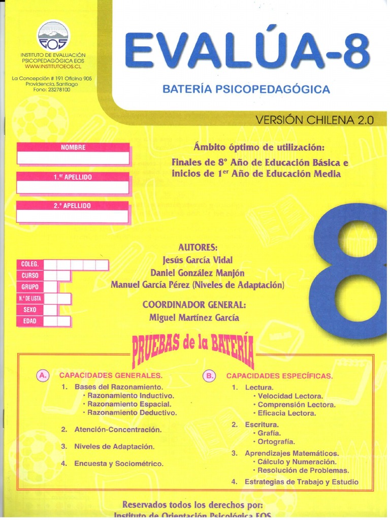 EVALUA-8 Versión 2.0 Chilena | PDF