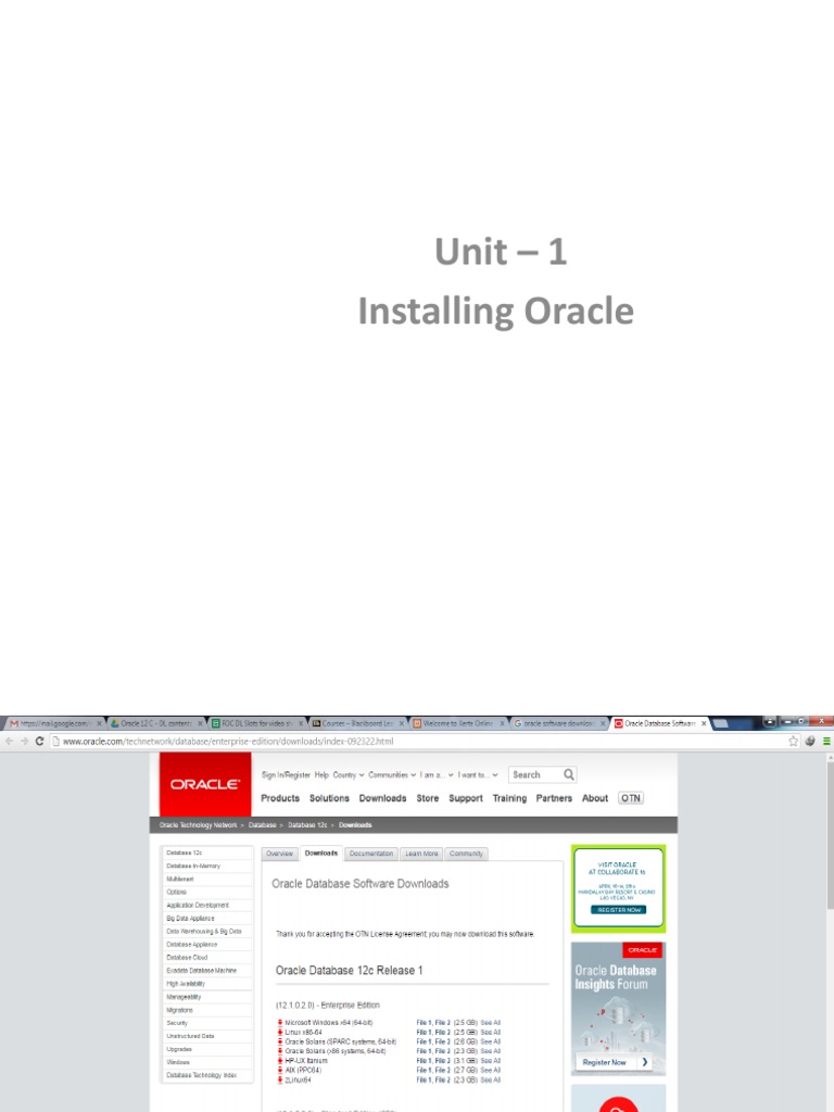 Unit - 1 Installing Oracle: Database Management Using Oracle | PDF