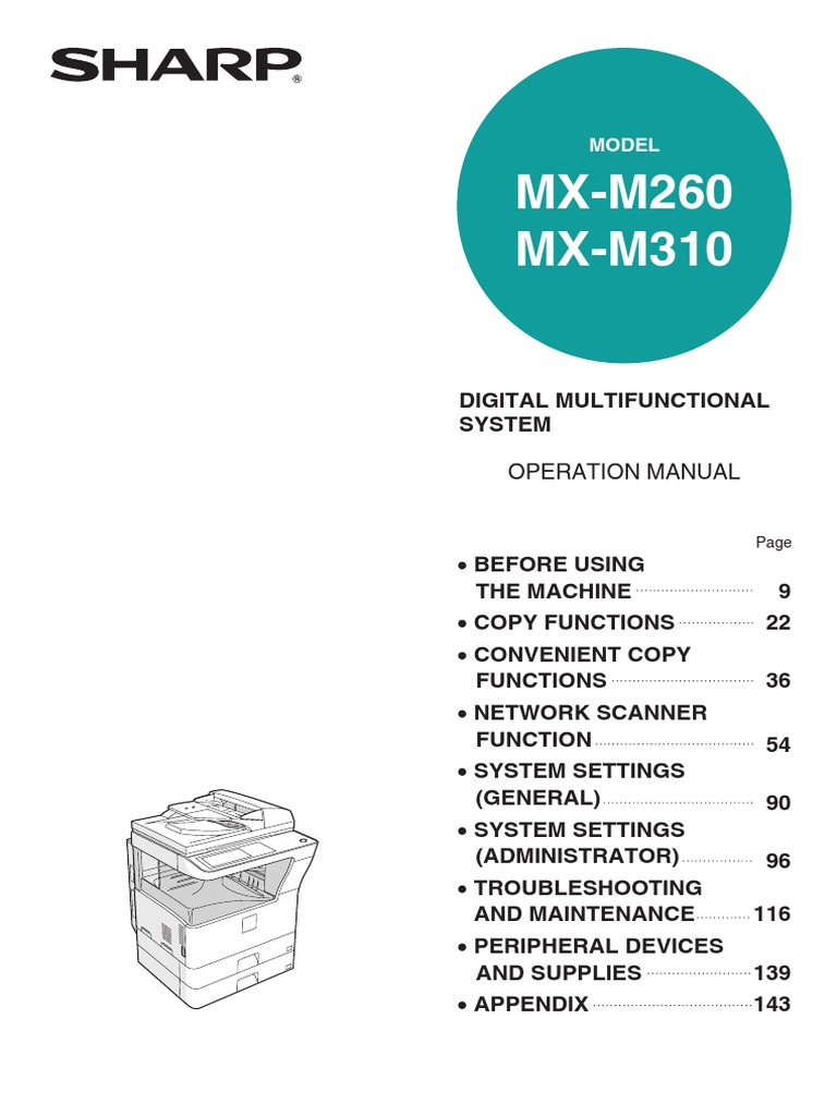MX-M260 MX-M310: Digital Multifunctional System | PDF | Image Scanner | Electromagnetic Interference
