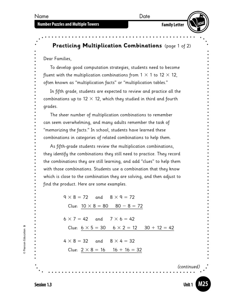 Practicing Multiplication Combinations: Date Name | PDF | Behavior ...