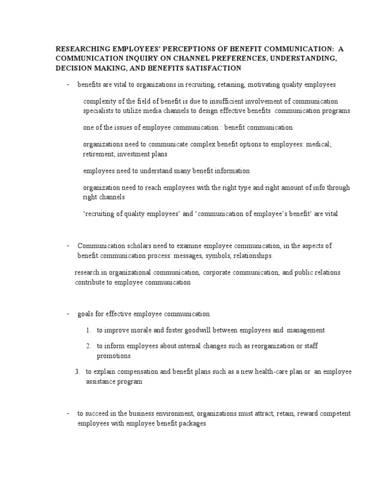Researching Employees | PDF | Employee Benefits | Communication